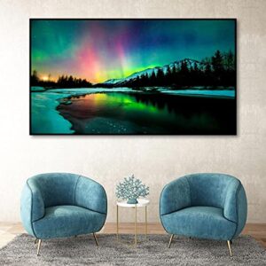 pchmcu 5D Diamond Art Aurora Lake，Forest Diamond Painting Kits for Adults，DIY Full Drill Crystal Rhinestone Arts and Crafts，Gem Art Paint with Diamond Home Wall Decor(27.5 X 15.7inch)