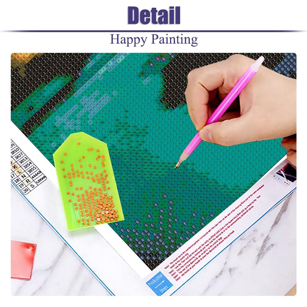 pchmcu 5D Diamond Art Aurora Lake，Forest Diamond Painting Kits for Adults，DIY Full Drill Crystal Rhinestone Arts and Crafts，Gem Art Paint with Diamond Home Wall Decor(27.5 X 15.7inch)