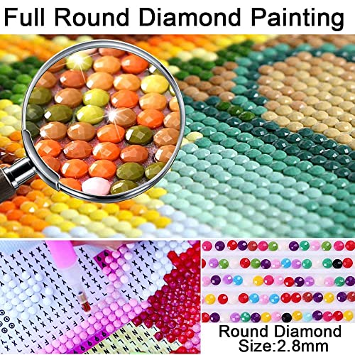 DIY 5D Diamond Painting Sunflower by Number Kits for Adults,Sunflower Diamond Painting Kits Round Full Drill Diamond Art Kits Flower Picture Arts Craft for Home Wall Art Decor 11.8x15.7 inch