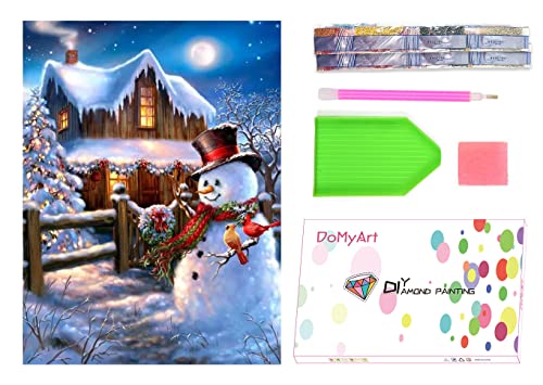 DoMyArt Diamond Painting Kits for Adults, Paint with 5D Crystal Diamonds Art with Accessories Tools(Canvas 15.7 x 11.8 inch) (Christmas Snowman)