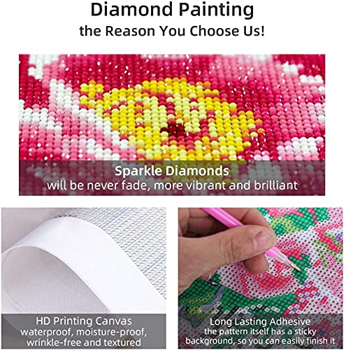 WHATWEARS Diamond Painting Kits 5D Cat Diamond Art Kit for Adults Mosaic Cat Book Gem Art Painting Kits with Crystal Rhinestone Paint with Diamond Dots for Home Wall Decor 11.8×15.7 inch