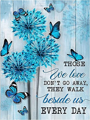 JLHATLSQ Diamond Painting Kits for Adults, Dandelion Butterfly 5D DIY Round Full Drill Diamond Art Craft Canvas Picture Friends Gift as Home Wall Decor, 12x16 inch