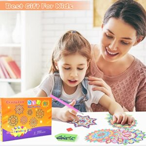 CrazyJan 6 PCS Diamond Painting Kits for Suncatchers Mandala Art Stained Glass Window Clings, DIY Diamond Art Accessories Adults & Kids Art Craft Supplies Gifts for Girls Women Children