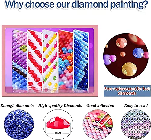 5D Diamond Painting Kits for Adults,Flowers Diamond Art Kits for Adults Kids Beginner,Bird Round Full Drill Craft Diamond Painting for Home Wall Decor 12X16inch