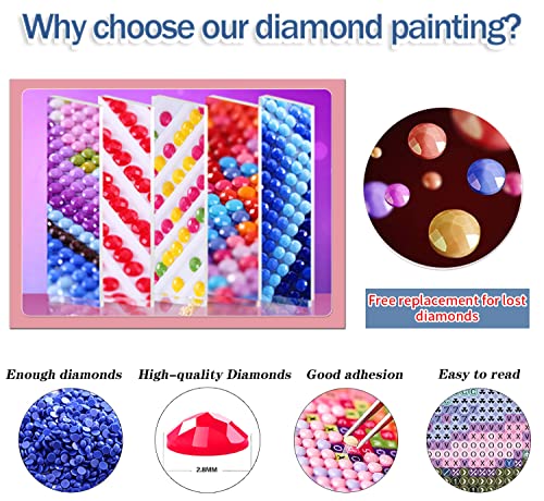 FFPTBNYX 6 Pack Diamond Painting Kits for Adults 5D Full Drill Diamond Art Paint with Round Diamonds DIY Gem Painting Kit for Home Wall Decor Gifts(12" x 16")