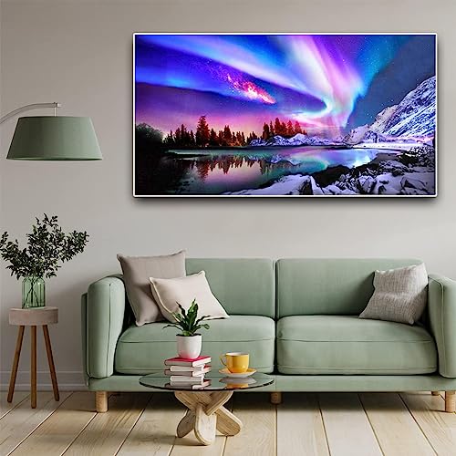 2 Pack Diamond Painting Kits，Large 5D DIY Sunrise Aurora Diamond Painting Kits for Adults，Full Drill Crystal Rhinestone Arts and Crafts，Flower Gem Art Painting with Diamond Home Wall Decor (28X16inch)