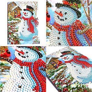 Huacan Christmas Cards 5D DIY Diamond Painting Round Drill Greeting Thank You Cards Creative 8 Packs