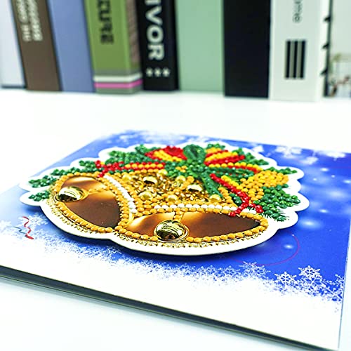 Huacan Christmas Cards 5D DIY Diamond Painting Round Drill Greeting Thank You Cards Creative 8 Packs