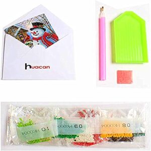 Huacan Christmas Cards 5D DIY Diamond Painting Round Drill Greeting Thank You Cards Creative 8 Packs