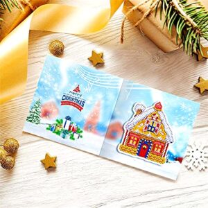 Huacan Christmas Cards 5D DIY Diamond Painting Round Drill Greeting Thank You Cards Creative 8 Packs