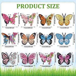 12 Pcs Butterfly Diamond Painting Keychains Summer Diamond Key Chains Kit DIY Butterflies Diamond Art Keychains for Beginners Kids Adults DIY Key Ring Pendant Summer Crafts Making (Butterfly Style)