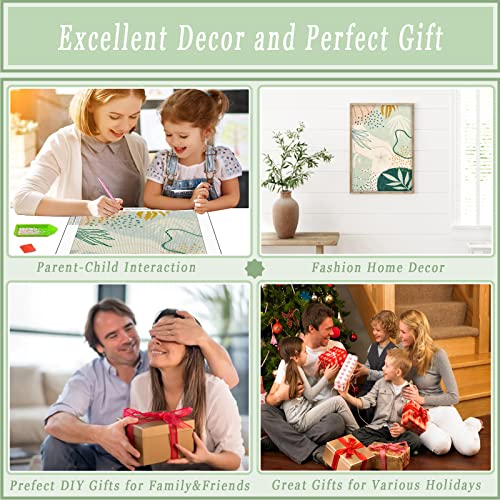 Adults Diamond Painting 5D Green Plants Diamond Painting Kits for Kids,DIY Diamond Dots Diamond Art with Round Full Dril Diamonds Diamond Art Gem Painting Crafts for Home Wall Decor Gift-12X16in