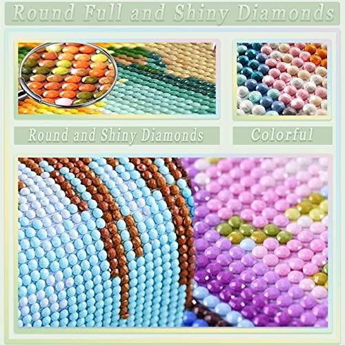 Adults Diamond Painting 5D Green Plants Diamond Painting Kits for Kids,DIY Diamond Dots Diamond Art with Round Full Dril Diamonds Diamond Art Gem Painting Crafts for Home Wall Decor Gift-12X16in