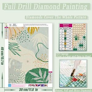 Adults Diamond Painting 5D Green Plants Diamond Painting Kits for Kids,DIY Diamond Dots Diamond Art with Round Full Dril Diamonds Diamond Art Gem Painting Crafts for Home Wall Decor Gift-12X16in