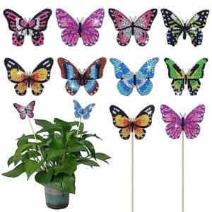 fumwase 8 pcs butterfly diamond art diamond painting stickers butterfly crafts diamond art kit butterfly diamond stake decoration diamond art club