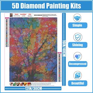 MOOMOH 5D Diamond Painting Kits for Adults - Diamond Art Kits for Adults Kids Beginner,DIY Tree of Life Full Drill Paintings with Diamonds Gem Art for Adults Home Wall Decor Gifts 11.8x15.7inch