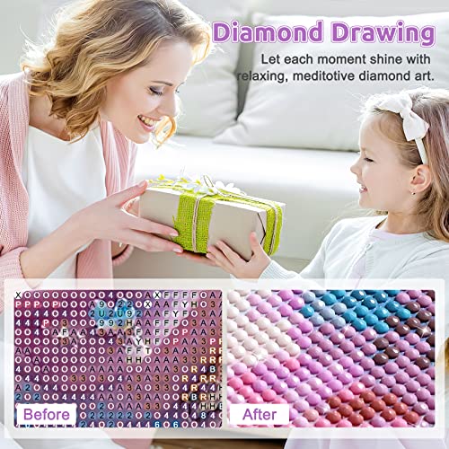 EOBROMD White Beach Seashells Diamond Painting Kits for Adults, 5D Diamond Art Kits for Kids Beginners, DIY Paint by Numbers with Full Drill Diamond Dots for Home Wall Art Decor 12x16inch