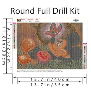 Cirmgete Diamond Painting Mickey Mouse Kit,5D Diamond Art Kits for Adults Full Round Drill,Paint by Diamonds Round for Wall Decor Gift