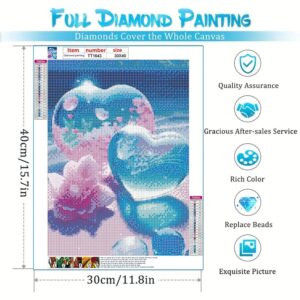 JFYHAB Love Diamond Painting Kits,Diamond Art Kit, Sea Beach Paint by Numbers for Adults and Kids Beginner 5D Diamond Painting Kits for Adults Full Drill Round for Wall Decor,Gift,Relaxing12x16