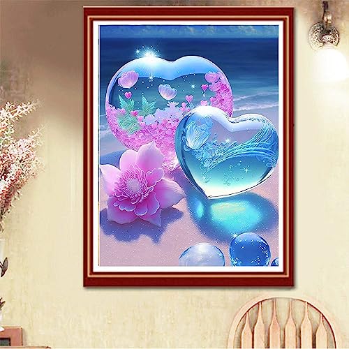 JFYHAB Love Diamond Painting Kits,Diamond Art Kit, Sea Beach Paint by Numbers for Adults and Kids Beginner 5D Diamond Painting Kits for Adults Full Drill Round for Wall Decor,Gift,Relaxing12x16