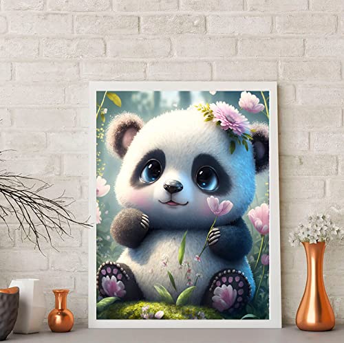 VeGuude Diamond Painting Kits for Adults, Panda 5D Diamond Art Kits, Full Drill DIY Crafts for Adults Home Wall Decor Gift Diamond Dots [11.8x15.7inch]