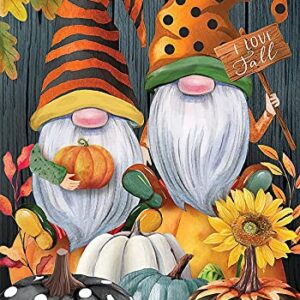 NAIMOER Diamond Painting Kits for Adults, DIY Full Round Drill Diamond Art Fall Gnomes Pumpkins Diamond Painting Christmas by Numbers Kits Arts and Crafts for Home Wall Decor (12x16 Inch）