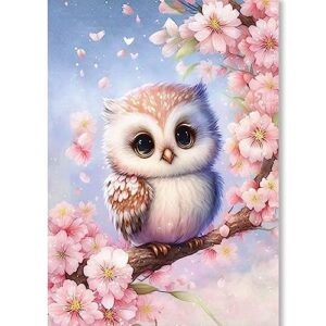 kichang owl diamond painting kits,diy diamond art kits for adults,5d diamond painting diamond art with full drill round diamonds,diamond dots diamond art kits for home wall decor gifts-12x16inch