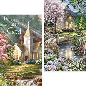 Clendo 2 Pack Jesus Diamond Art Painting Kits for Adults, DIY Be Still God House Full Drill Diamond Painting Art Kits for Beginners, Gem Diamond Dots Painting Kits for Wall Home Decor 11.8X15.7inch