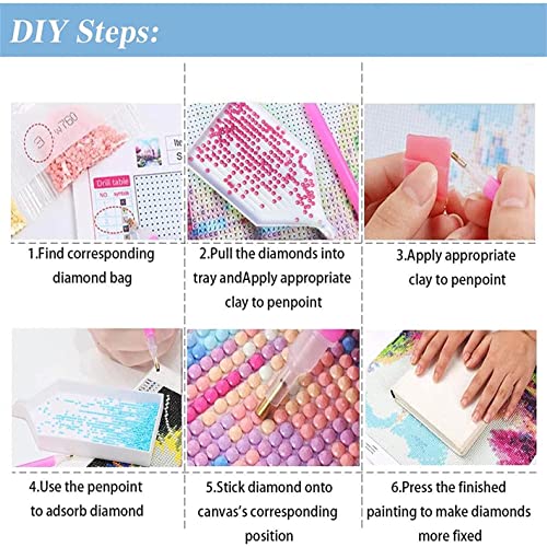 LFMU DIY 5D Diamond Painting Kits for Adults and Children, Full Round Drill Diamond Art Moon Butterfly Embroidery Diamond Painting, Used for Home Wall Decoration Gifts (12x16inch)