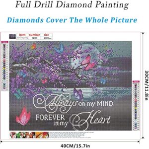 LFMU DIY 5D Diamond Painting Kits for Adults and Children, Full Round Drill Diamond Art Moon Butterfly Embroidery Diamond Painting, Used for Home Wall Decoration Gifts (12x16inch)