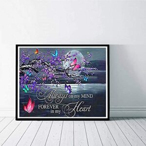 LFMU DIY 5D Diamond Painting Kits for Adults and Children, Full Round Drill Diamond Art Moon Butterfly Embroidery Diamond Painting, Used for Home Wall Decoration Gifts (12x16inch)