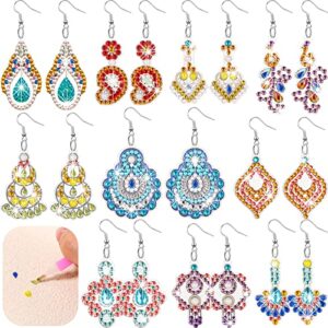 kigeli 10 pairs diamond painting earrings jewelry diamond art earring kit for jewelry making 5d diy earring making kit for adults kids boho dangle drop earrings vintage jewelry crafting charms bulk