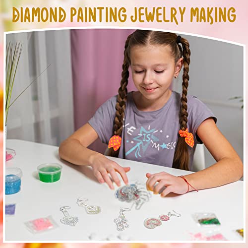 Kigeli 10 Pairs Diamond Painting Earrings Jewelry Diamond Art Earring Kit for Jewelry Making 5D DIY Earring Making Kit for Adults Kids Boho Dangle Drop Earrings Vintage Jewelry Crafting Charms Bulk