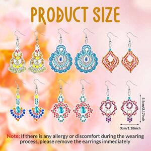 Kigeli 10 Pairs Diamond Painting Earrings Jewelry Diamond Art Earring Kit for Jewelry Making 5D DIY Earring Making Kit for Adults Kids Boho Dangle Drop Earrings Vintage Jewelry Crafting Charms Bulk