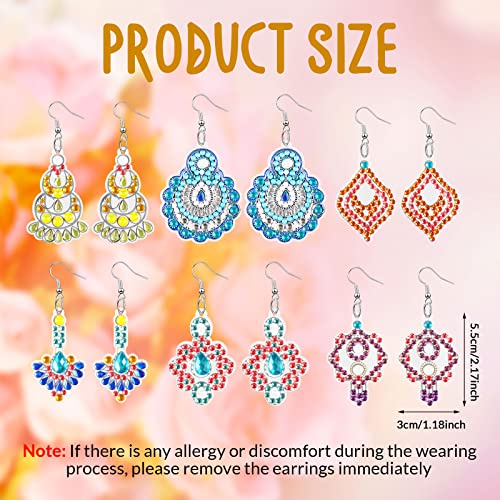 Kigeli 10 Pairs Diamond Painting Earrings Jewelry Diamond Art Earring Kit for Jewelry Making 5D DIY Earring Making Kit for Adults Kids Boho Dangle Drop Earrings Vintage Jewelry Crafting Charms Bulk