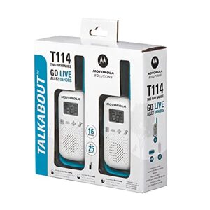 motorola solutions motorola talkabout t114 white/blue 16 mile 2 way radio two pack