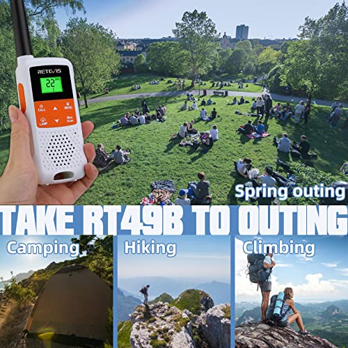 Retevis RT49B Walkie Talkies Rechargeable, Portable FRS Two-Way Radios, Mini Walkie Talkie Long Range, NOAA, Easy to Use Walkie Talkies for Adults, 2 Way Radio White 2 Pack Camping