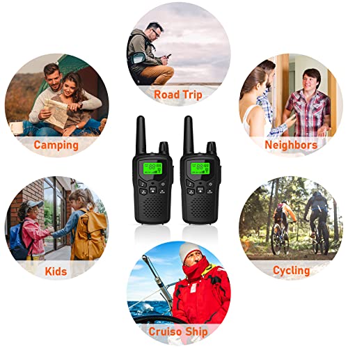 Walkie Talkies,Erelis Long Rang Walkie Talkies with 22 FRS Channels,Walkie Talkies for Adults with Lamp,VOX,LCD Display for Outdoor Activities