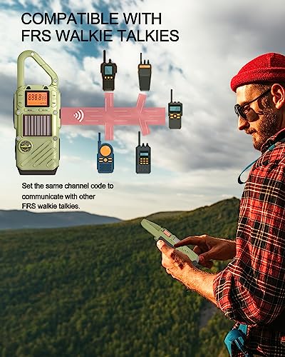 Rechargeable Emergency Radios Walkie Talkies for Adults with FM/NOAA, Weather Alerts, LED Flashlight, and Solar Hand Crank - Long Range 2 Way Radios with USB Charging and SOS Alarm