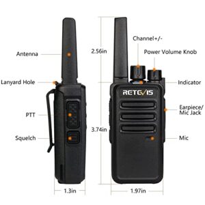 Retevis RT68 Walkie Talkie for Adults, Portable Two-Way Radios Long Range, Handsfree, 2 Way Radios Rechargeable with USB Charging Base and Adpter, for School Restaurant Retail Business(10 Pack)