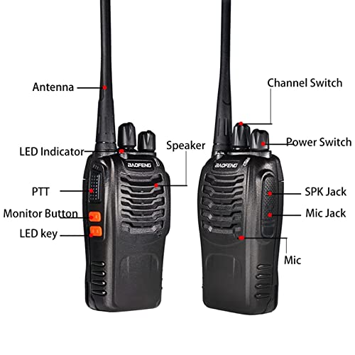 Talkie Walkie BF-888S 1 Pair of Charging interphones 16 Channel Professional Radio Communication walkie Talkie for Construction Restaurants and supermarkets etc