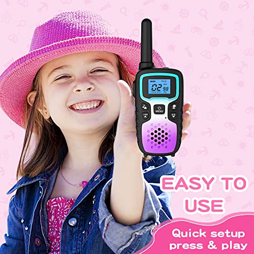 Wishouse Walkie Talkies for Kids Adults Long Range,Birthday Gift for 4-12 Year Old Girls Boys,Camping Gear Toys with Flashlight,SOS Siren,NOAA Weather Alert,VOX,22 Channels,Easy to Use,2 Pack