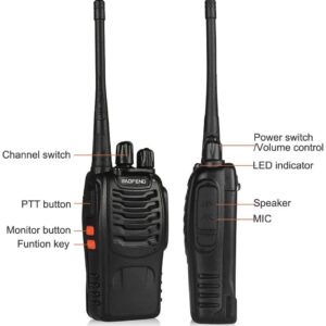 BAOFENG BF-888S 3 Pack Walkie Talkie Long Range for Adults with Earpieces Rechargeable Handheld Two Way Radio