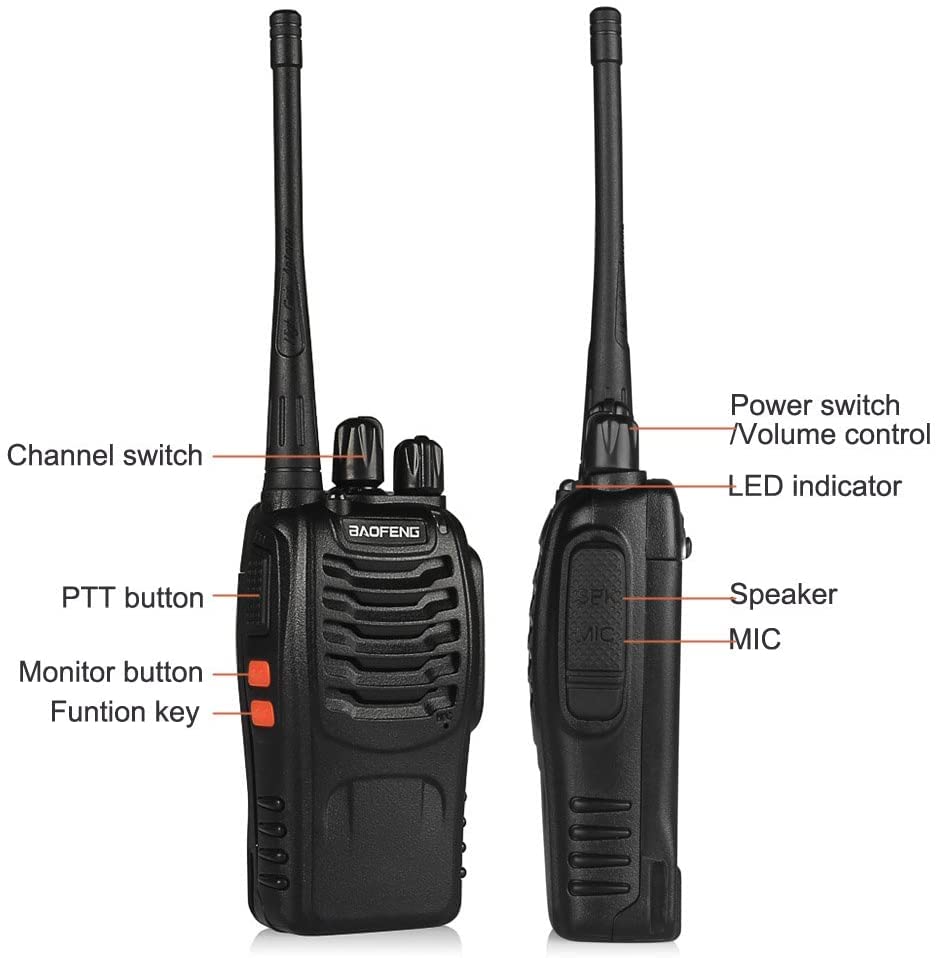 BAOFENG BF-888S 3 Pack Walkie Talkie Long Range for Adults with Earpieces Rechargeable Handheld Two Way Radio