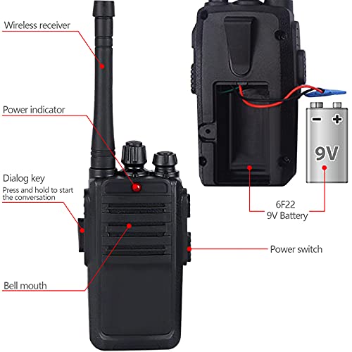 2Pcs Black 10 Meter Walkie Talkies Simple Intercom Mini Interphone for Parent Child Game