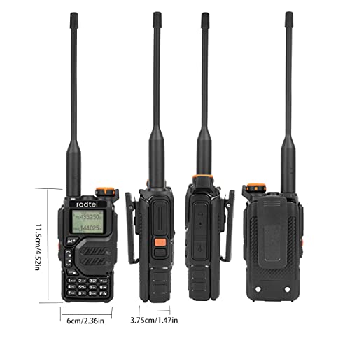 Radtel RT-590 Tri-Band Radio Air Band Receive Two-Way Radio 200CH 5 Watts NOAA Weather Alert Huge Features SCAN/VOX/AM/FM Radio/DTMF