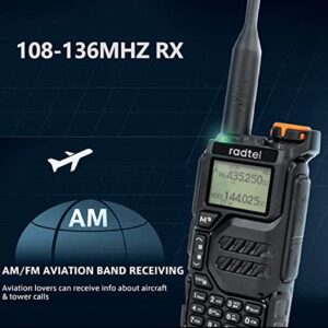 Radtel RT-590 Tri-Band Radio Air Band Receive Two-Way Radio 200CH 5 Watts NOAA Weather Alert Huge Features SCAN/VOX/AM/FM Radio/DTMF