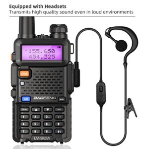 Baofeng UV-5R Radio Dual Band Ham Radios Handheld 8W High Power Two Way Radio with Double Battery Extra Programming Cable AR-771 Antenna Speaker Mic Full Kit Rechargeable Long Range Walkie Talkies