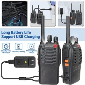 Walkie Talkies for Adults - Baofeng Long Range Walky Talky FRS Walkie Talkie Rechargeable Two Way Radio USB Charger- 16 Channels-Flashlight - Earpiece - Rechargeable Li-ion Battery(Include) - 2 Pack