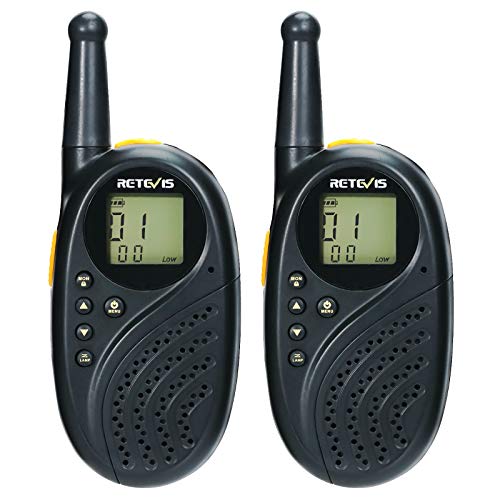 Retevis RT35 Walkie Talkies for Adults,Long Range Two Way Radios Rechargeable,Easy to Use,LED Flashlight,Small Two Way Radios for Family Kids (Black,2 Pack)